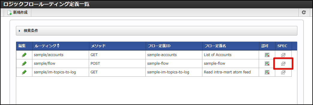 5.3.1. フロールーティングの「Swagger SPEC」画面を表示する — IM-LogicDesigner ユーザ操作ガイド 第13版 ...